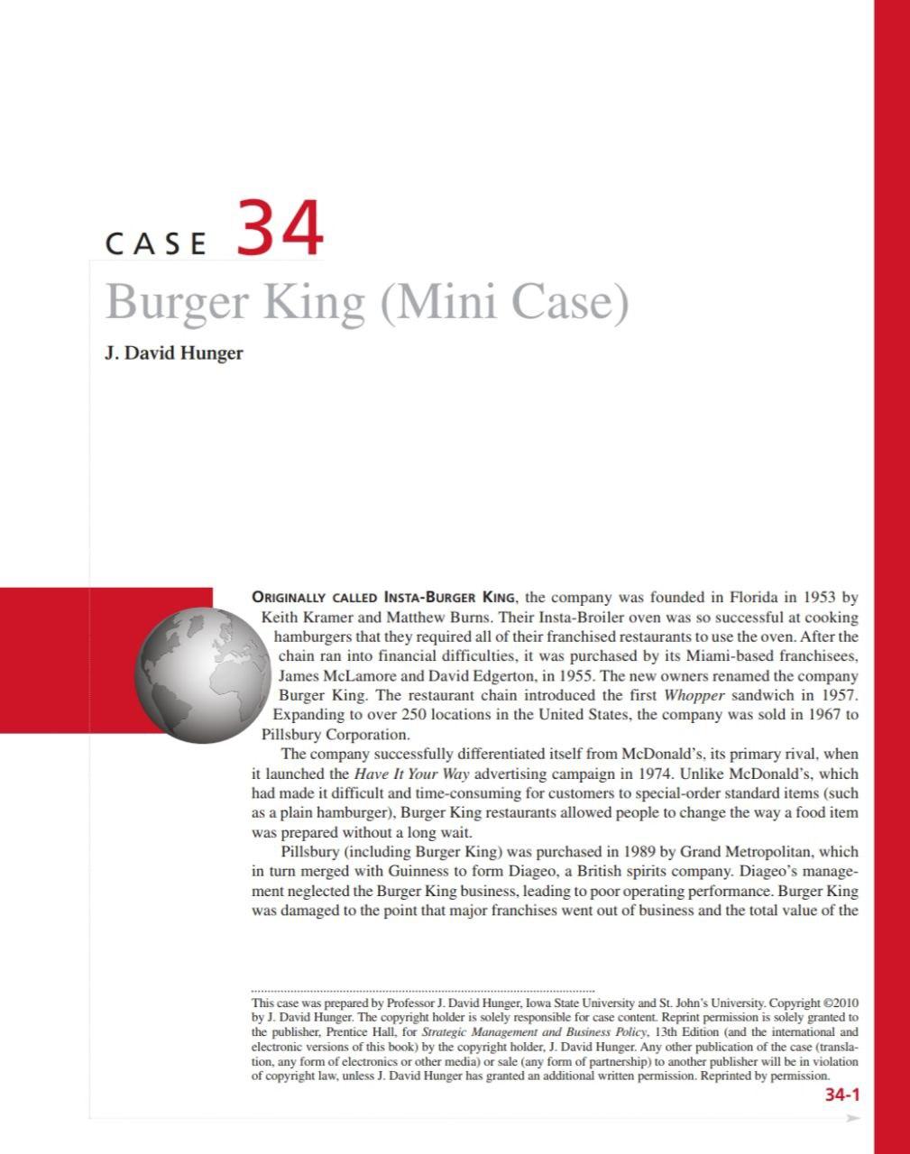 Solved CASE 34 Buroer Kino (Nini Case) J. David Hunger | Chegg.com