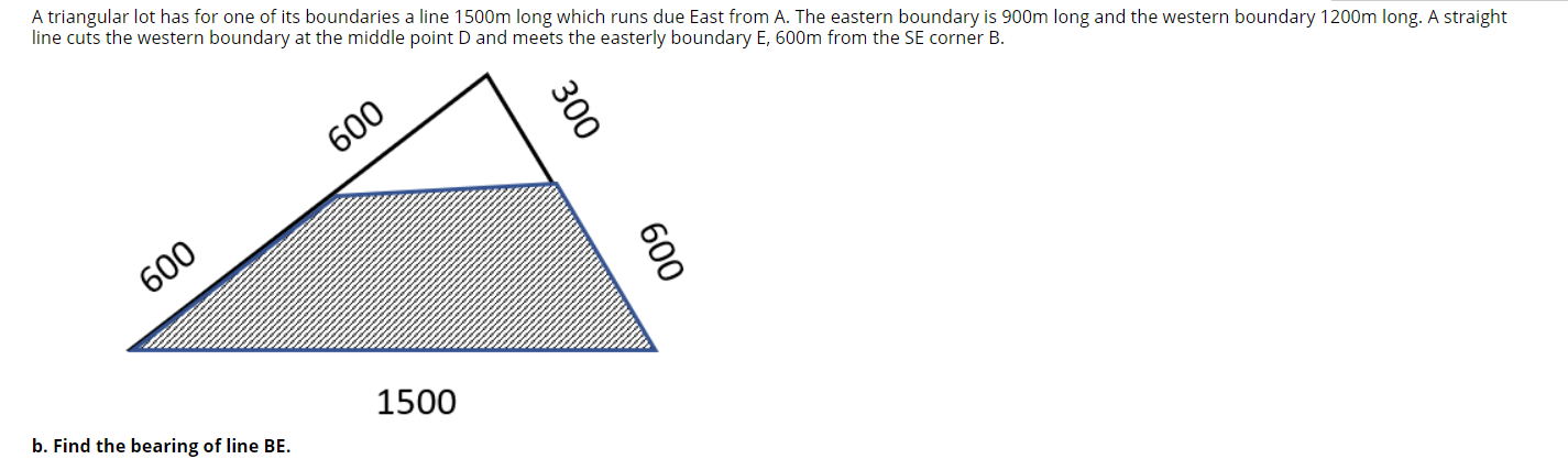Solved A triangular lot has for one of its boundaries a line | Chegg.com