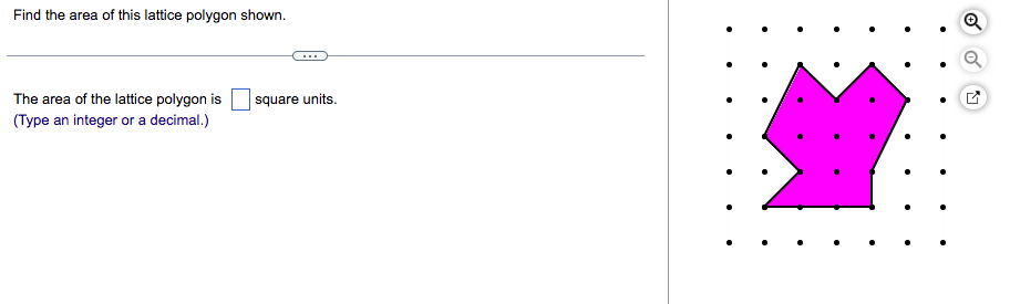 Solved Find the area of this lattice polygon shown.The area | Chegg.com