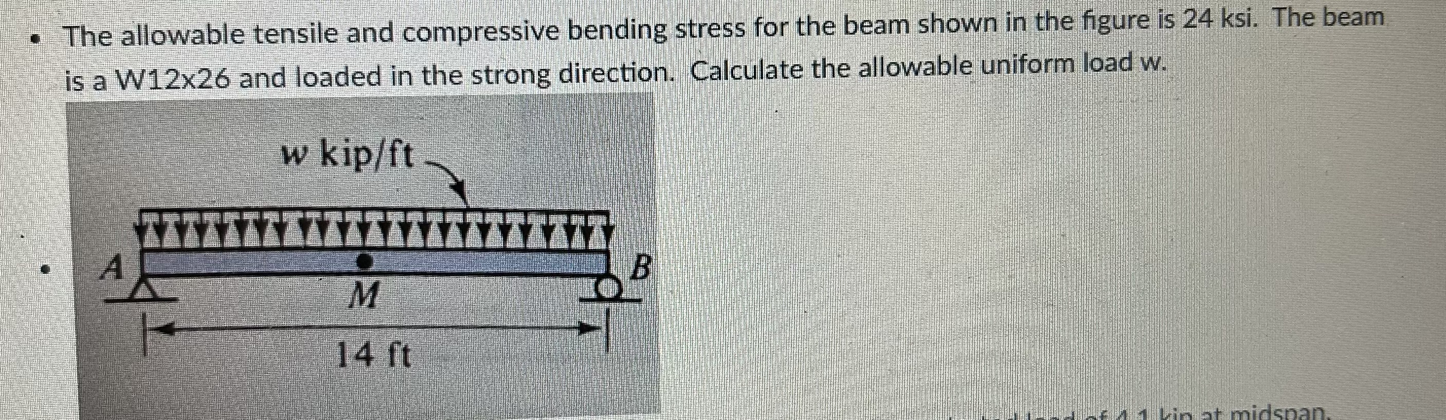 Solved - ﻿The allowable tensile and compressive bending | Chegg.com
