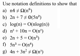 Solved Use notation definitions to show that b) 2n+70(5n2) | Chegg.com