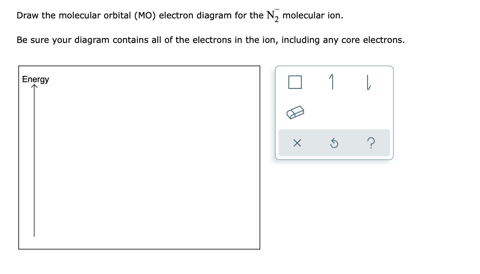 Solved Draw the molecular orbital (MO) electron diagram for | Chegg.com