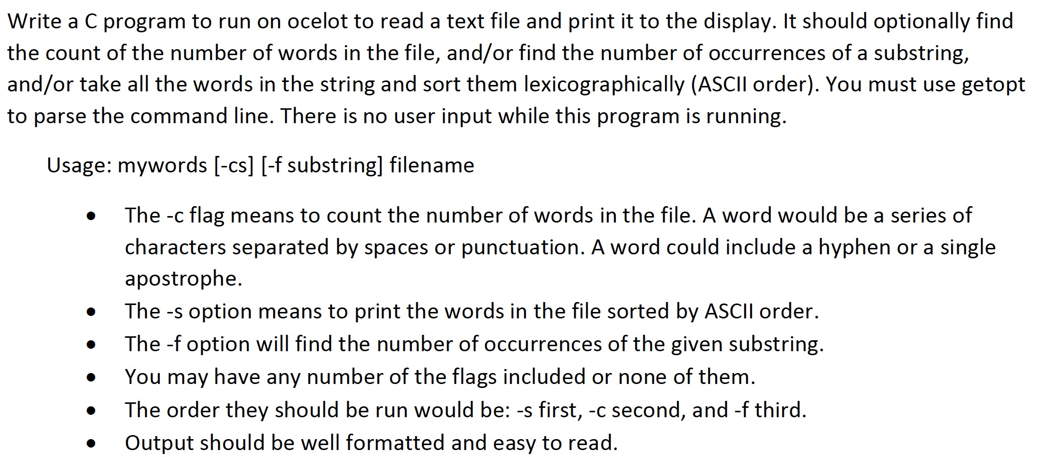 (Solved) : Write C Program Run Ocelot Read Text File Print Display ... (Solved) : Write C Program Run Ocelot Read Text File Print Display ...