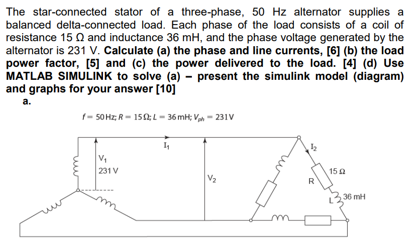 Solved The star-connected stator of a three-phase, 50 Hz | Chegg.com