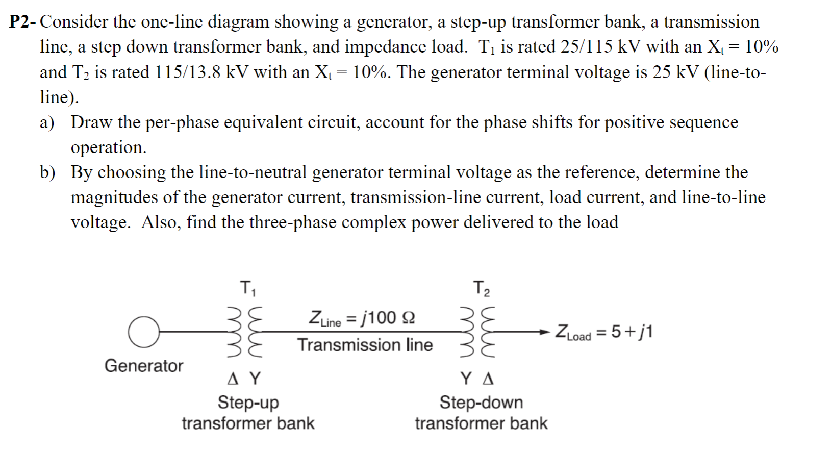 Solved P2- Consider the one-line diagram showing a | Chegg.com