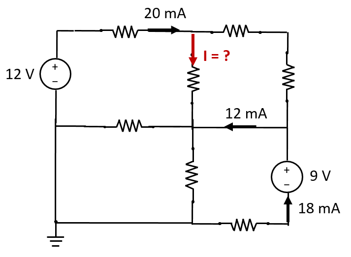 Solved Find the unknown current, I (in units of mA), shown | Chegg.com