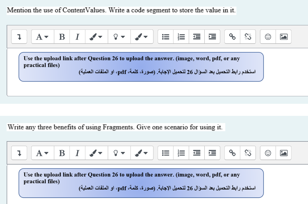 Solved Mention the use of ContentValues. Write a code | Chegg.com