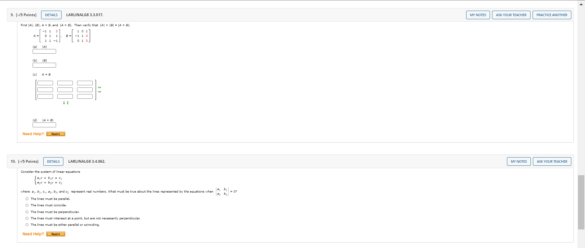 Solved 9. [-15 Points] DETAILS LARLINALG8 3.3.017. MY | Chegg.com