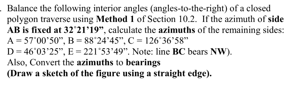 Solved - Balance the following interior angles | Chegg.com