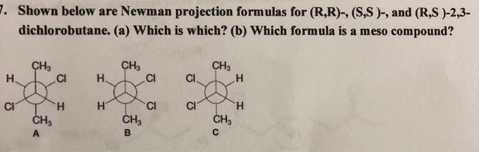 Solved 7. Shown below are Newman projection formulas for | Chegg.com