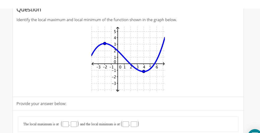 Solved Identify the local maximum and local minimum of the | Chegg.com