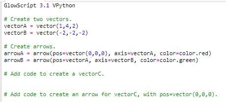 Run the code to see vectorA and vectorB. Add code in | Chegg.com