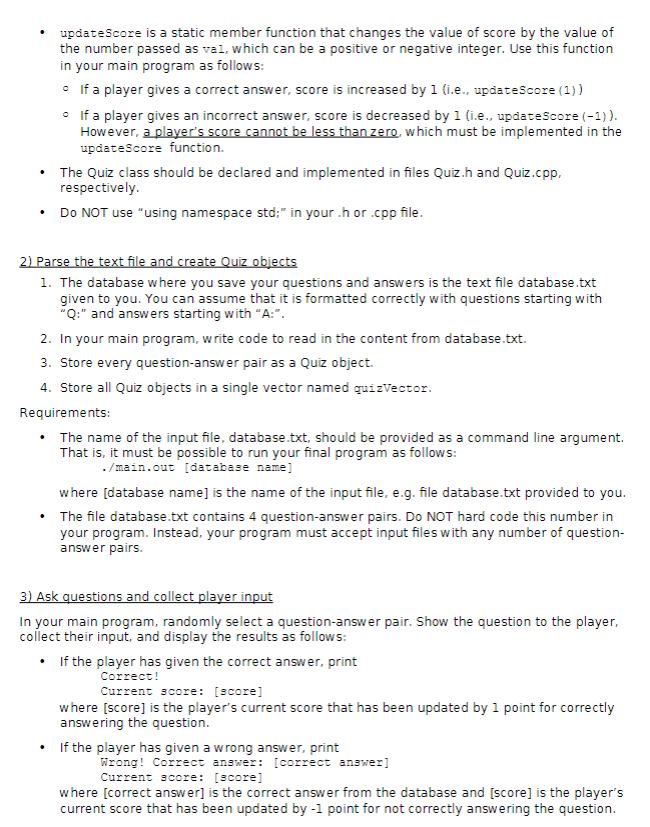 Solved Introduction Write a program that allows a player to | Chegg.com
