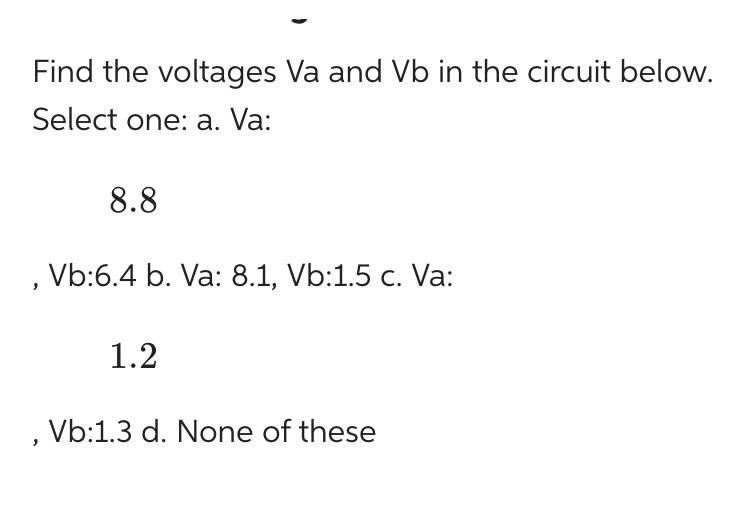 Find the voltages Va and Vb in the circuit below. | Chegg.com