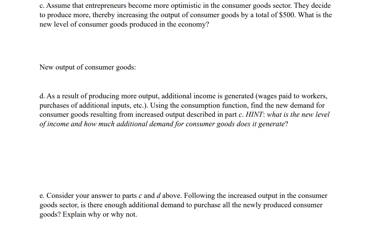 Solved 1. Use the consumption function and aggregate demand | Chegg.com