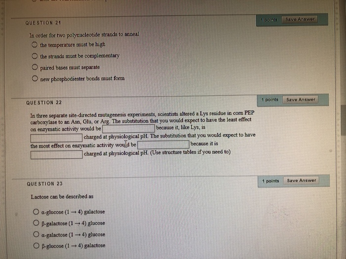 Solved 1 points Save Answer QUE STION 21 In order for two | Chegg.com