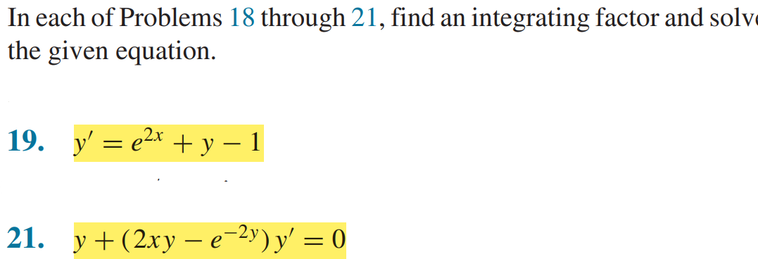 Solved In each of Problems 18 ﻿through 21, ﻿find an | Chegg.com