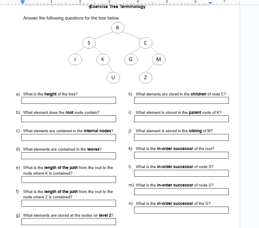 Solved Answer the following questions for the tree below a) | Chegg.com