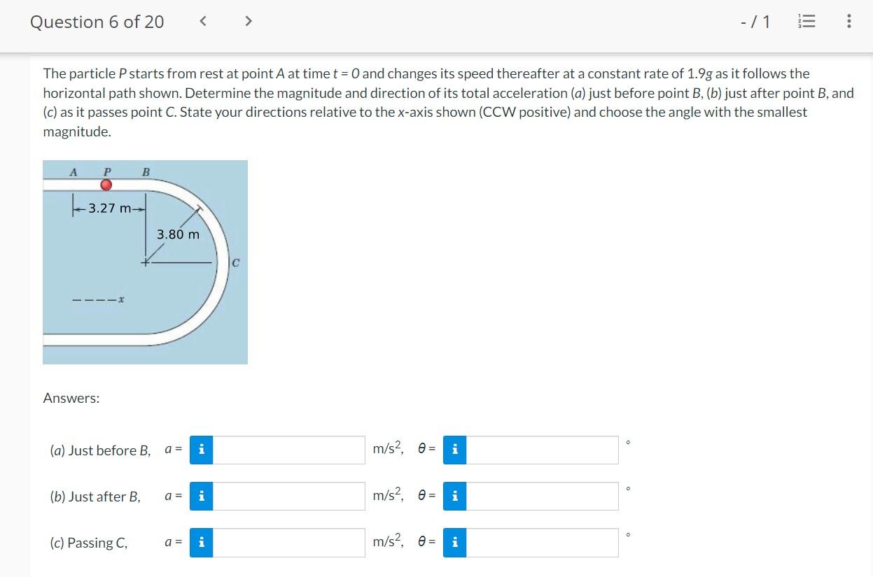 Solved The particle P starts from rest at point A at time | Chegg.com