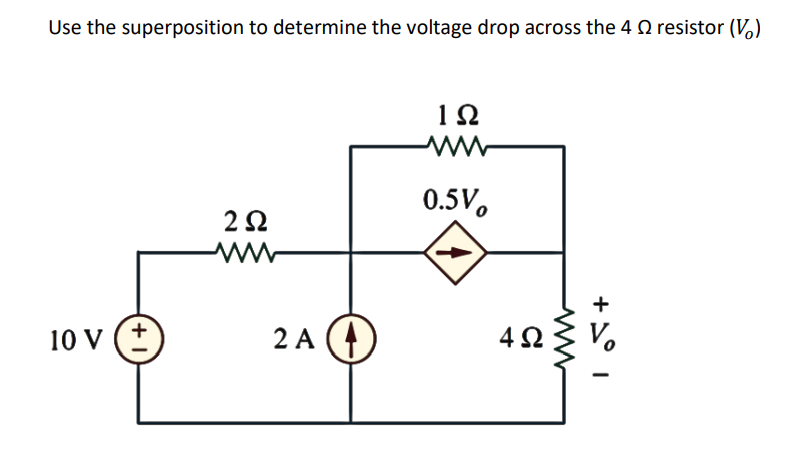 Solved Use the superposition to determine the voltage drop | Chegg.com