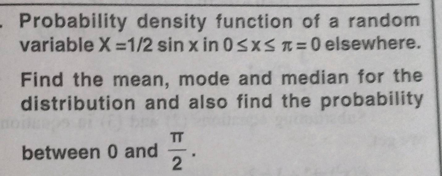 Solved - Probability density function of a random variable X | Chegg.com