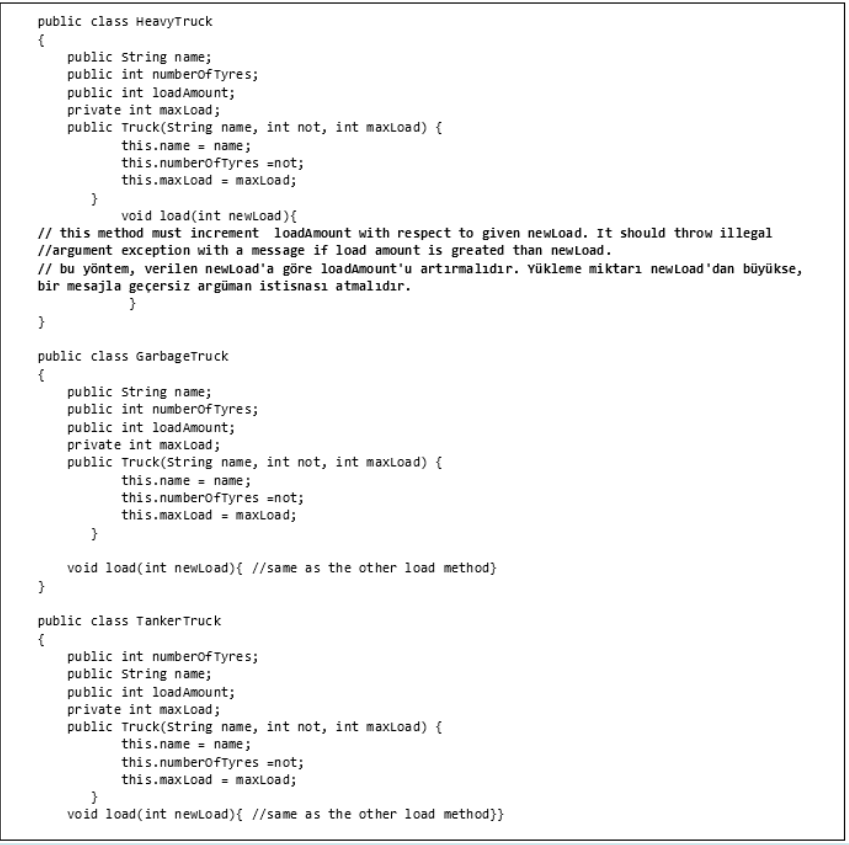 Solved public class HeavyTruck { public String name; public | Chegg.com