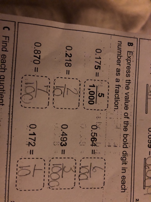 Solved Skills Concepts A Write the value of the bold digit. | Chegg.com