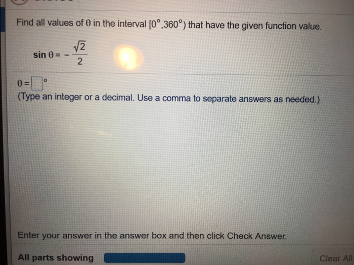 Solved Find all values of θ in the interval [0°,360°) that | Chegg.com