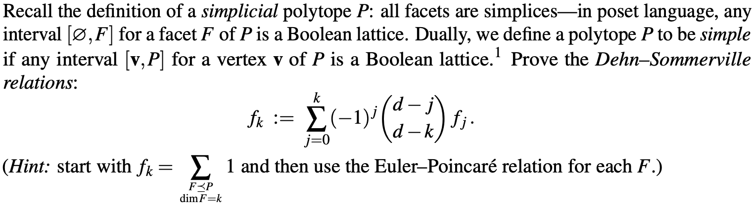 a a Recall the definition of a simplicial polytope P: | Chegg.com