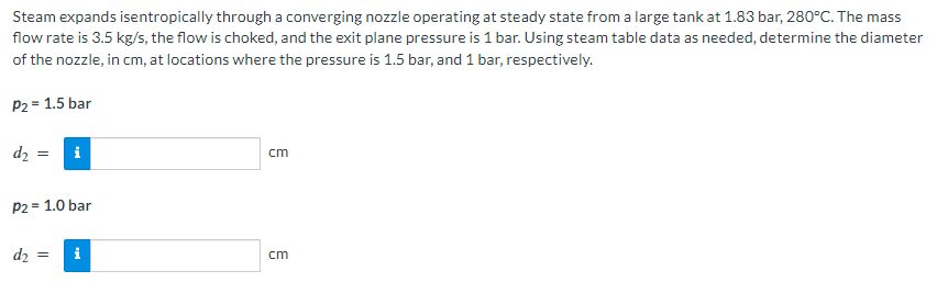 Solved Steam expands isentropically through a converging | Chegg.com