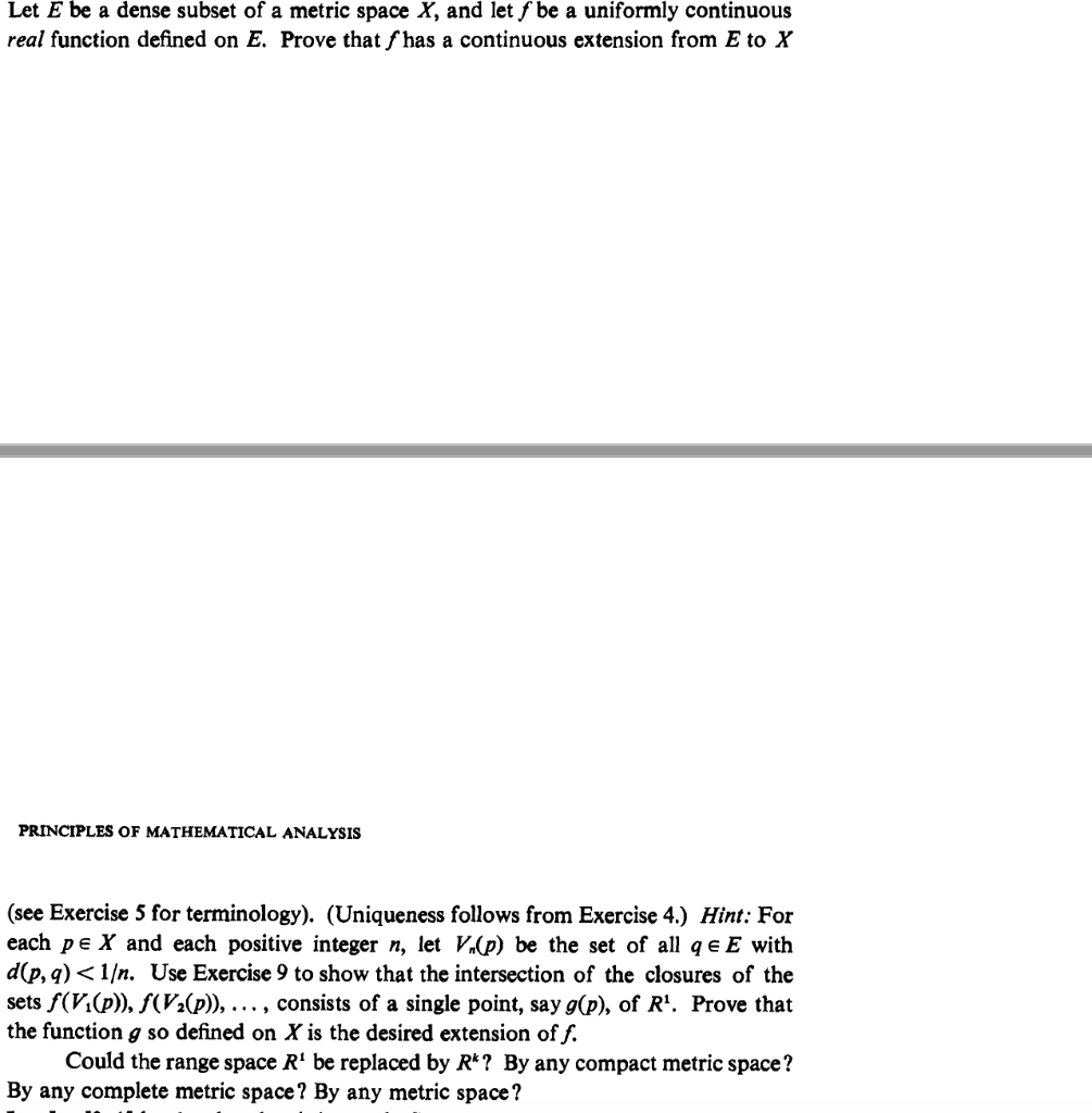 Solved Let E be a dense subset of a metric space X, and let | Chegg.com