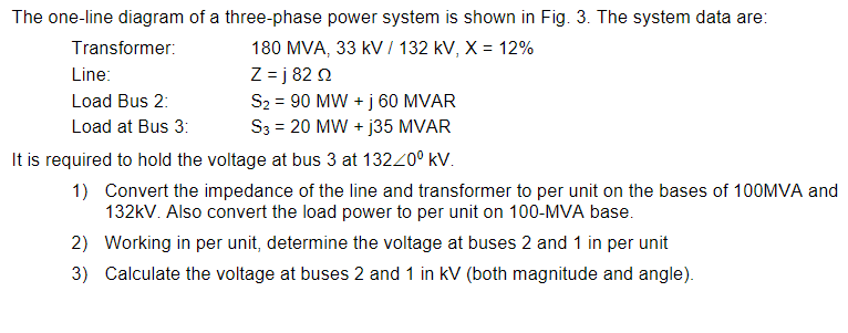 Solved The one-line diagram of a three-phase power system is | Chegg.com
