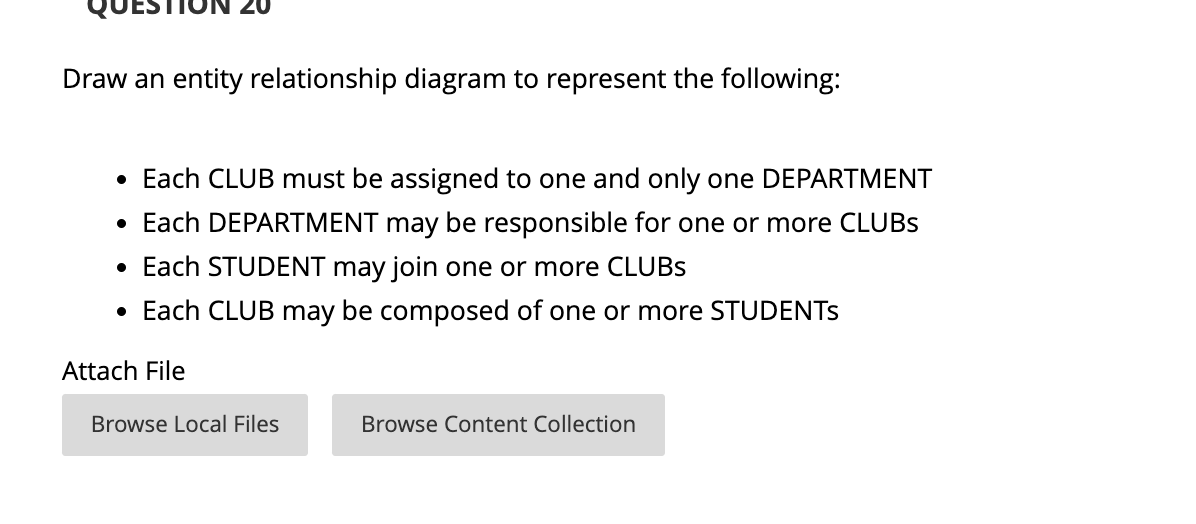 Solved Draw an entity relationship diagram to represent the | Chegg.com