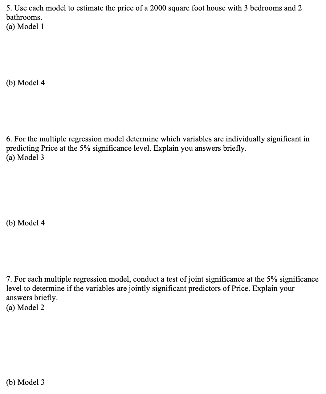 Solved \\begin{tabular}{|c|c|c|c|} \\hline Price & Sqft & | Chegg.com