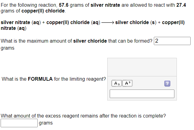 Solved For the following reaction, 57.6 grams of silver | Chegg.com