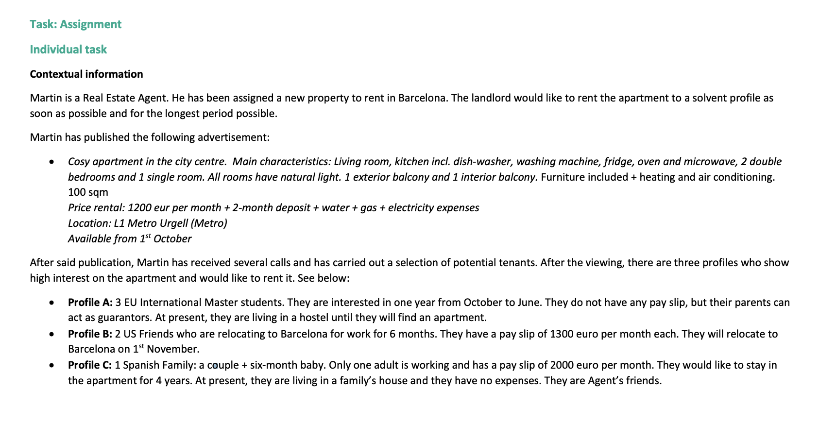 b. Potential tenants i. What strategy and approach | Chegg.com