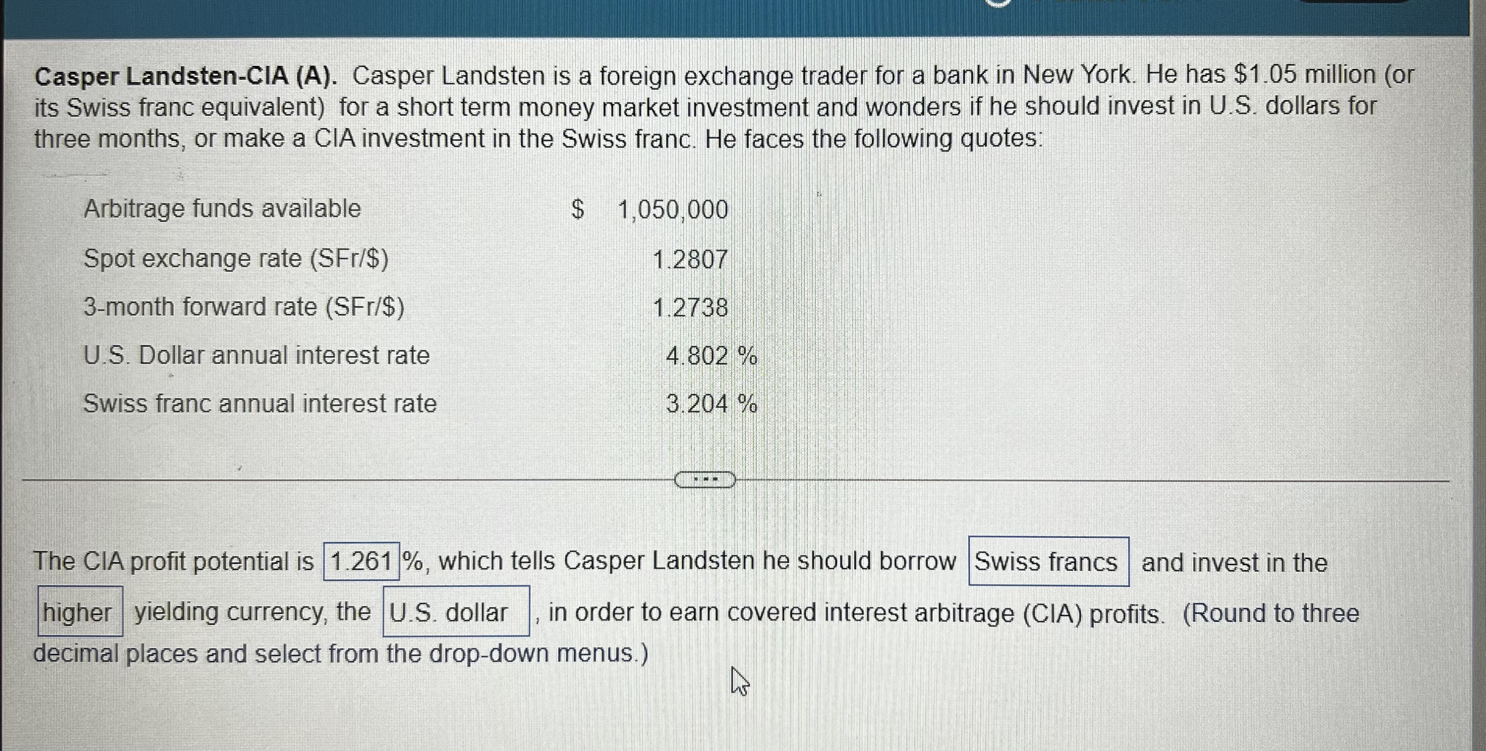 Solved a Casper Landsten-CIA (A). Casper Landsten is a | Chegg.com