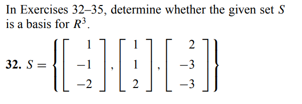 Solved In Exercises 32–35, determine whether the given set S | Chegg.com
