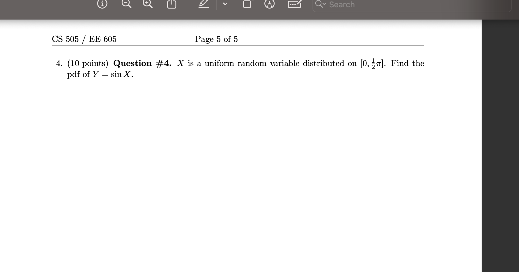 Solved (10 ﻿points) ﻿Question #4. x ﻿is a uniform random | Chegg.com