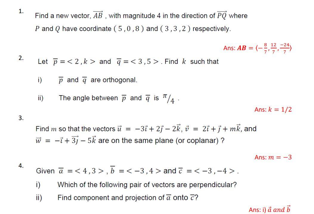 Solved 1. Find a new vector, AB , with magnitude 4 in the | Chegg.com