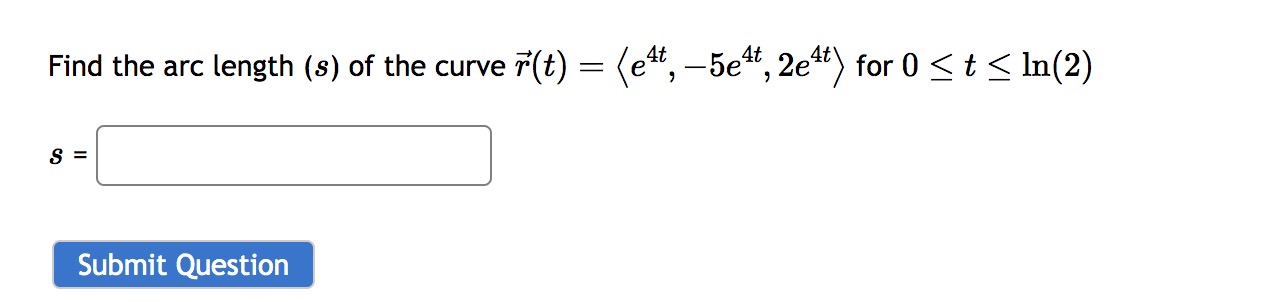 Solved Find the arc length (s) of the curve | Chegg.com