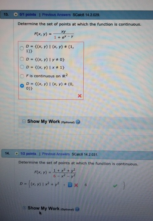 Solved 13. 0/1 polnts Previous Answers SCalc8 14.2.029. | Chegg.com Solved 13. 0/1 polnts Previous Answers SCalc8 14.2.029. | Chegg.com