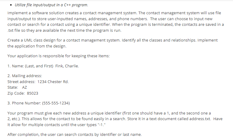 Solved Utilize File Inputoutput In A C Program Implement 5008
