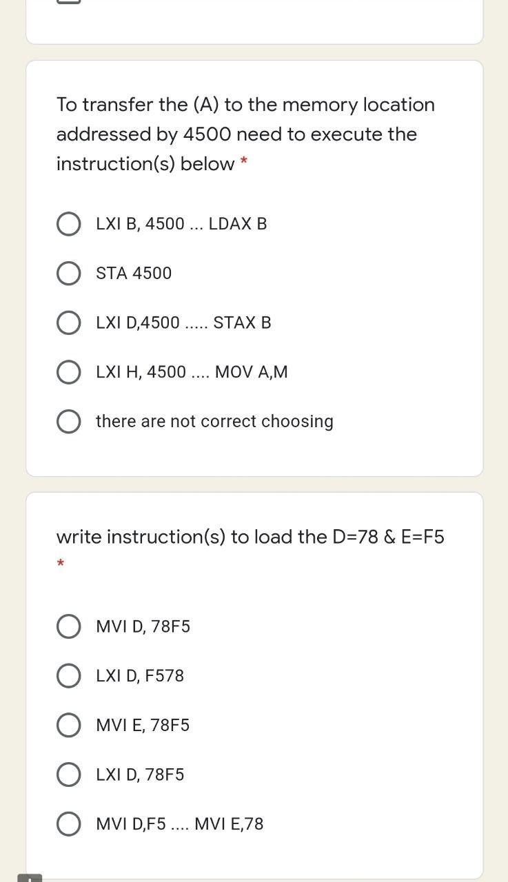 Solved To transfer the (A) to the memory location addressed | Chegg.com