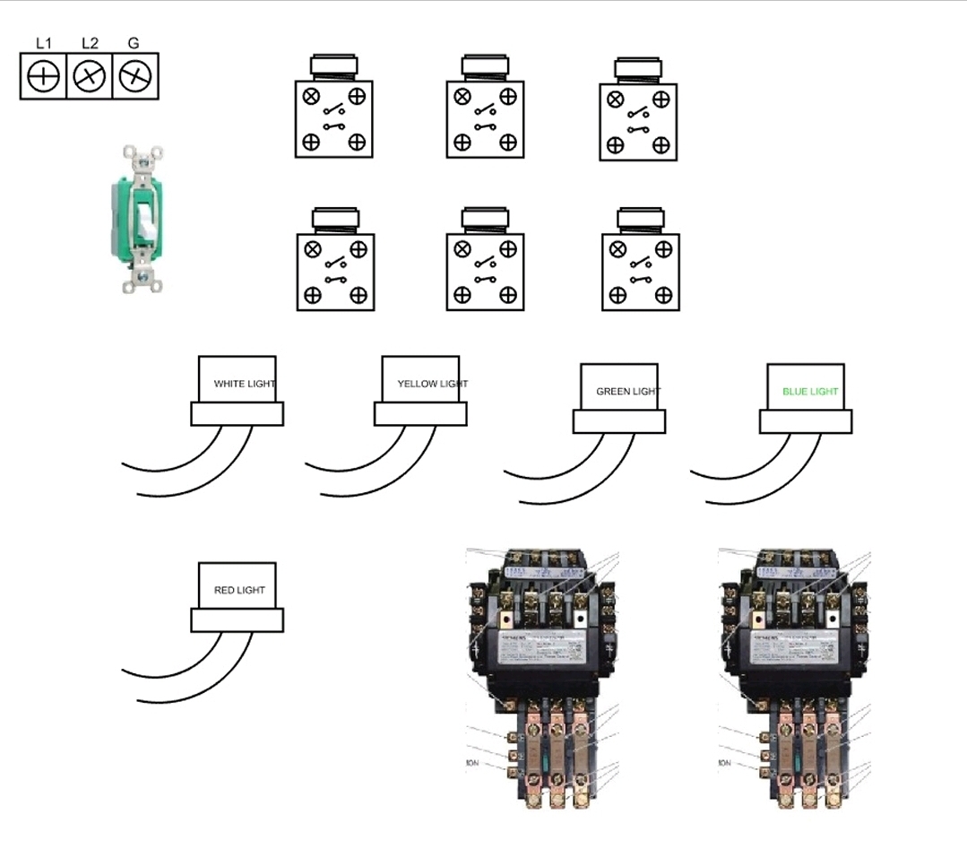 Solved Motor 1 has 2 start stop stations with white run | Chegg.com