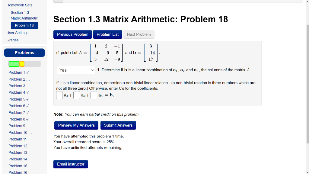 Solved Homework Sets Section 1.3 Matrix Arithmetic: Problem | Chegg.com