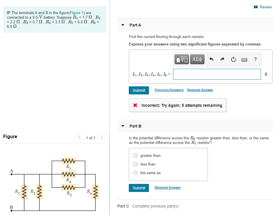 Solved Review IP The terminals A and B in the figure(Figure | Chegg.com