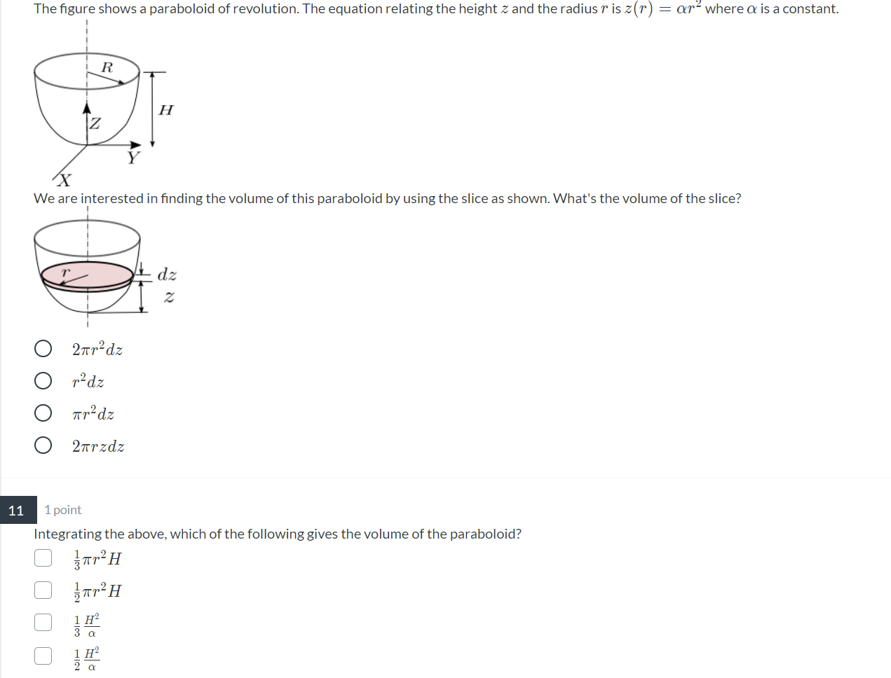 Solved The figure shows a paraboloid of revolution. The | Chegg.com