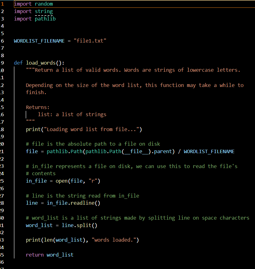Solved Basic Hangman in python You will implement a | Chegg.com