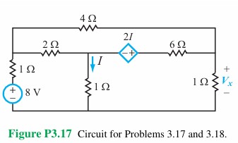 Solved Determine Vx in the circuit of Fig. P3.17. ﻿Figure | Chegg.com